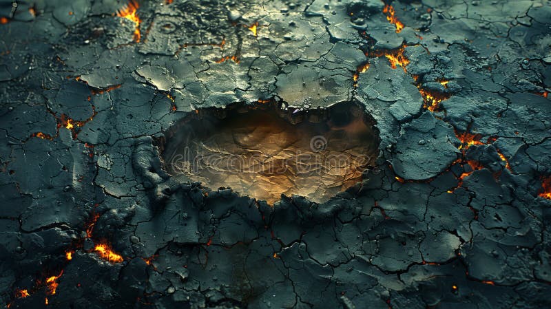 Cracked Earth Glowing Molten Lava Embers Stock Photos - Free & Royalty ...