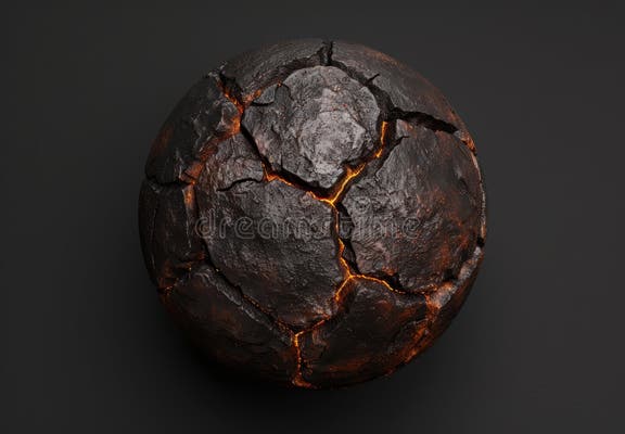 Cracked and Molten Rock Sphere Stock Illustration - Illustration of ...