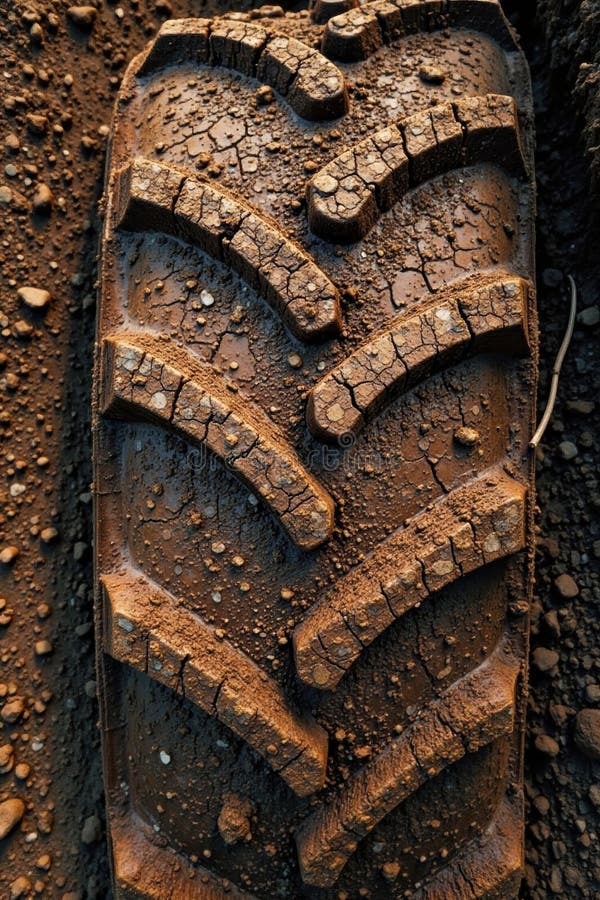 Cracked Mud, Deep Tractor Tire Treads Aerial View , Texture Background ...