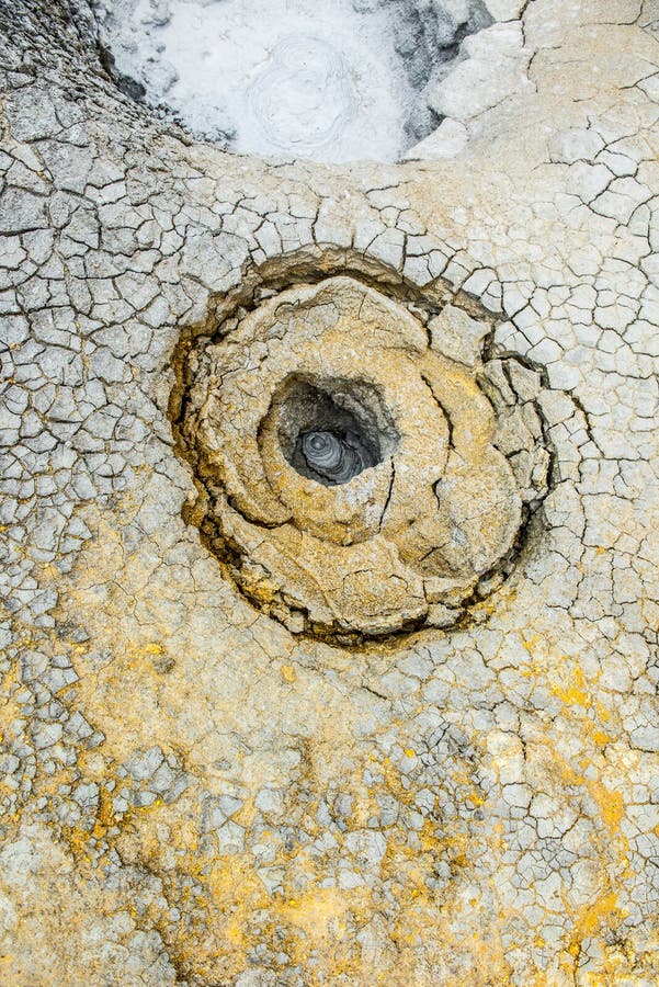 Cracked Mud Texture from Geothermal Gas on the Ground Stock Image ...