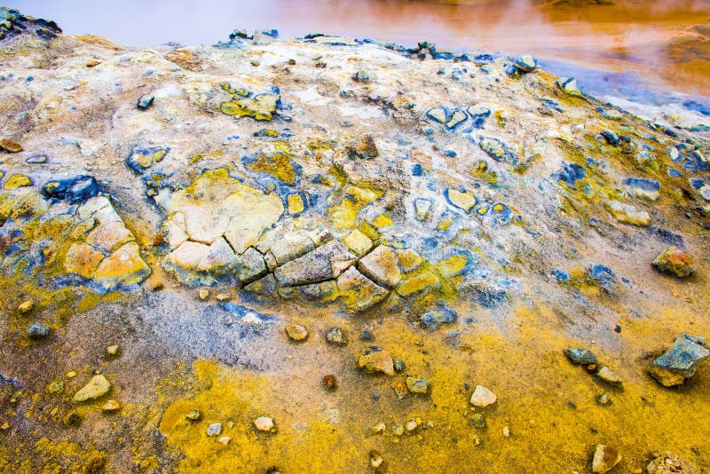 Cracked Mud Texture from Geothermal Gas on the Ground Stock Image ...