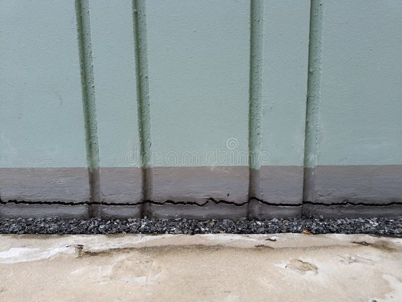 Cracked Old Concrete Building Broken Wall at the Outside Line Cement ...