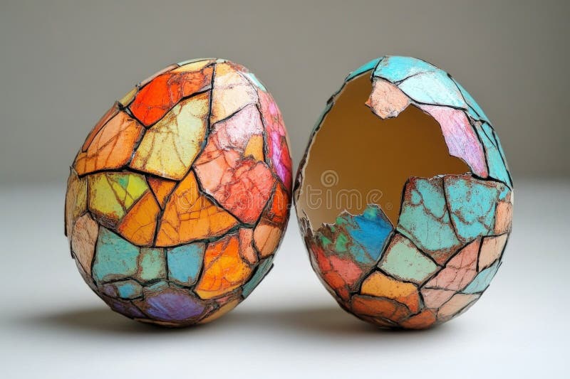 A Cracked Open Easter Egg, Playful and Colorful, Holiday Theme Stock ...