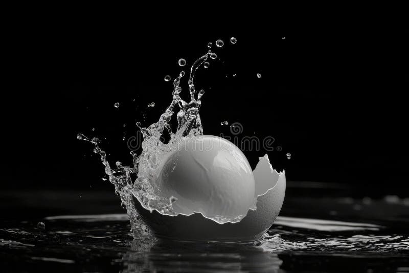 A Cracked Open Egg Shell is the Subject of a Close-up Shot, Taken in ...