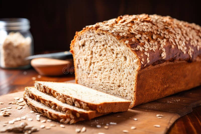 Cracked Open Loaf of Sprouted Grain Bread Stock Illustration ...