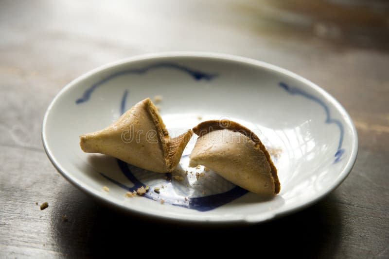 Cracked Opened Fortune Cookies Stock Image - Image of asia, open: 7694825