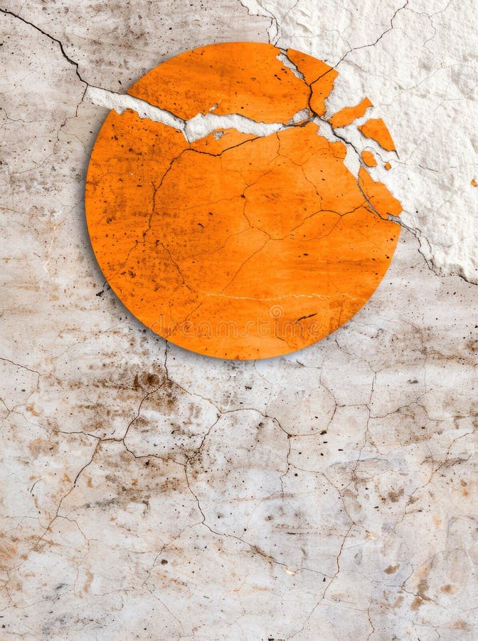 Cracked Orange Circle on Marble Texture Stock Illustration ...