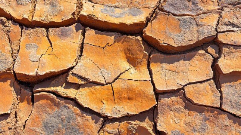 Cracked Orange Earth Texture Dry Ground Surface Stock Illustration ...