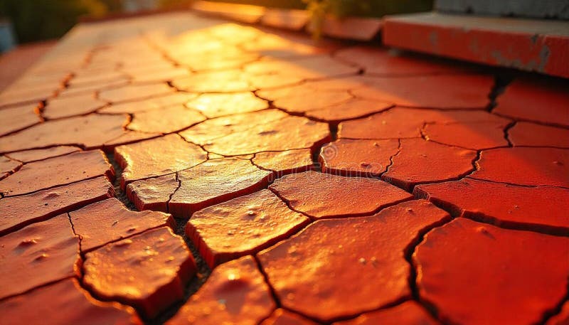 Cracked Orange Surface Texture with Warm Sunlight and Shadows Stock ...