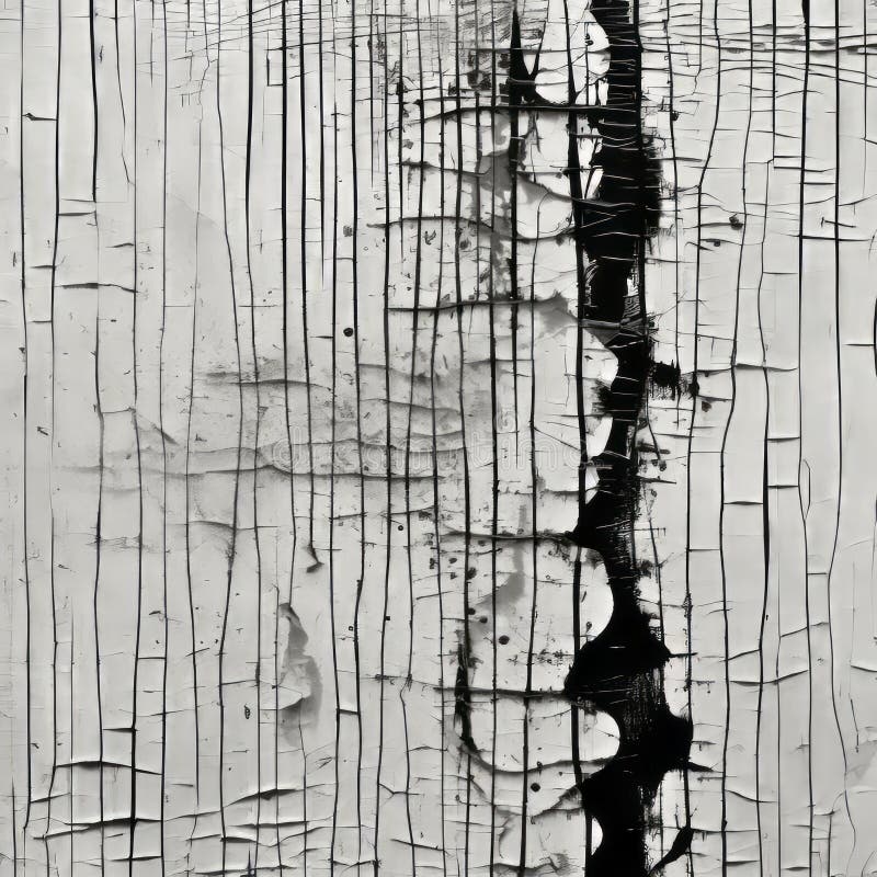 Cracked Paint Art with Barcode Straight Lines on Paper Stock ...