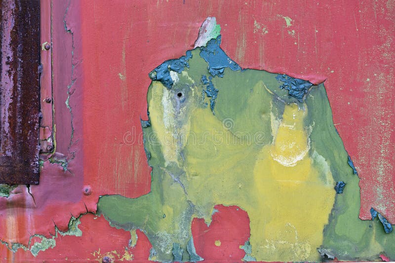 Cracked Paint Layers on a Metal Surface. Peeling Paint Forms Bizarre ...