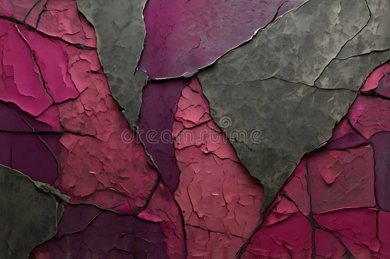 Abstract Cracked Paint Texture in Vibrant Red and Purple Tones – Aged ...