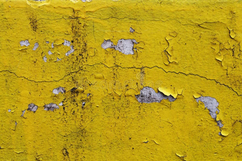 Cracked Paint Wall Texture Yellow Stock Photo - Image of dirty ...
