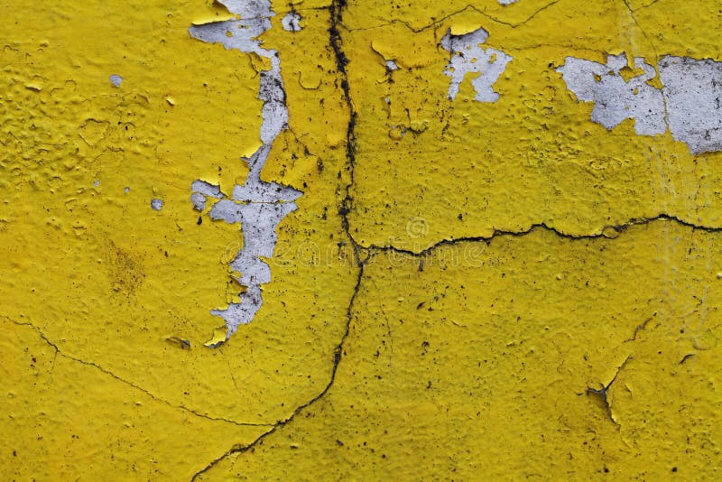 Cracked Paint Wall Texture Yellow Stock Photo - Image of dirty ...