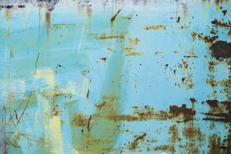 Cracked Painted Old Metal Texture, Turquoise Color Stock Image - Image ...
