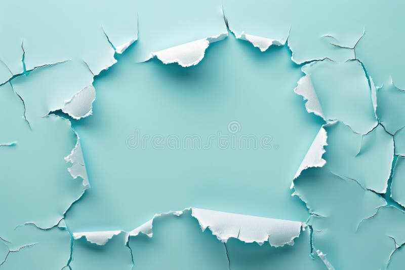 Cracked Paper Surface Mock-up with Torn Edges in a Light Blue ...