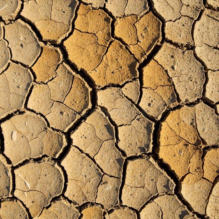 Cracked, Parched Earth Forms Irregular Geometric Patterns Typical of ...