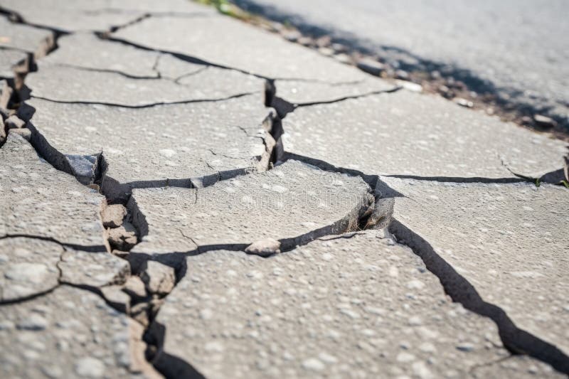 Cracked Pavement on a Sidewalk Stock Photo - Image of concrete ...