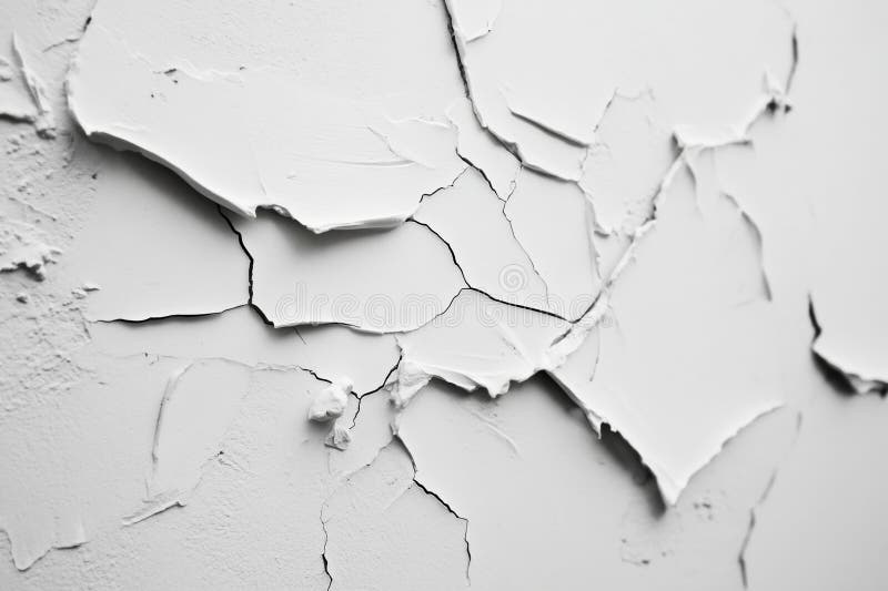 Cracked Peeling Paint Texture on White Wall Stock Image - Image of ...