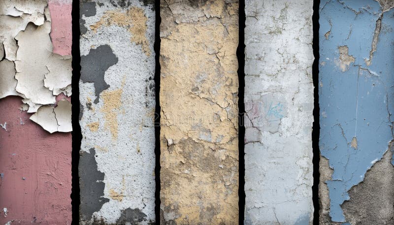 Cracked and Peeling Paint on Wall Sections Showing Texture and Color ...