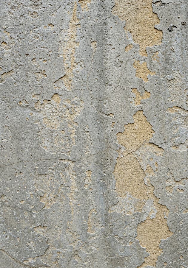 Cracked and Peeling Wall Surface with Layers of Gray and Beige Paint ...