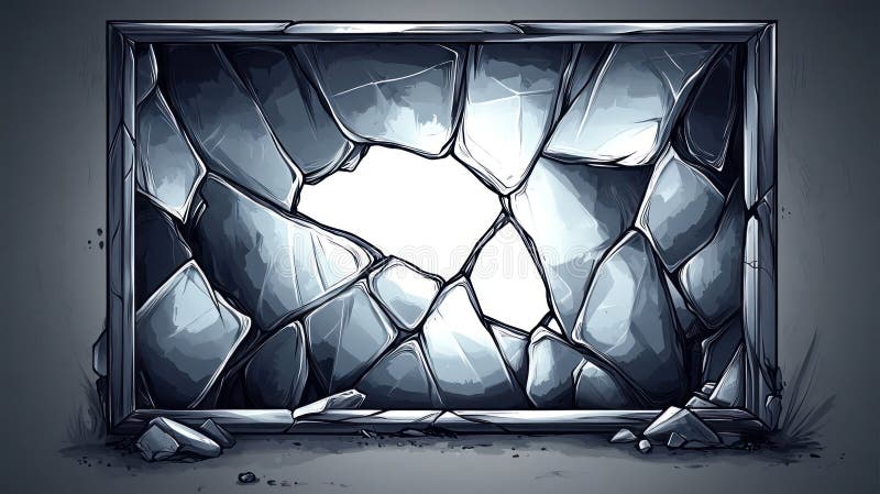 A Cracked Picture Frame Revealing a Bright Void, Symbolizing Broken ...