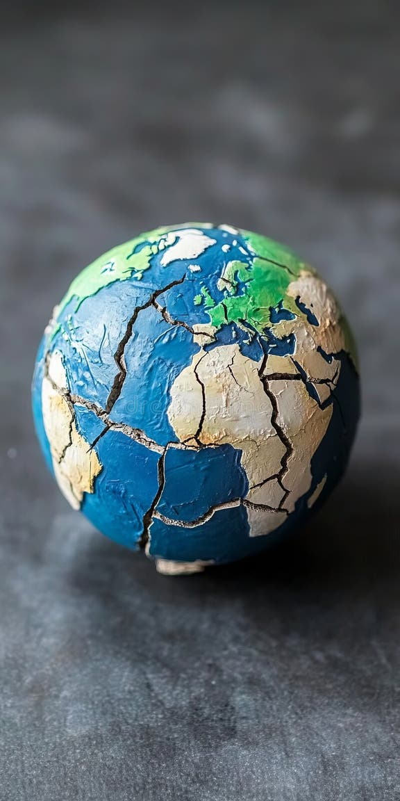 Cracked Planet Earth Symbolizing Environmental Issues and Climate ...