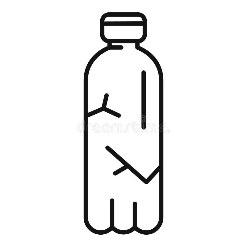 Cracked Plastic Bottle Showing Environmental Damage Icon Stock ...