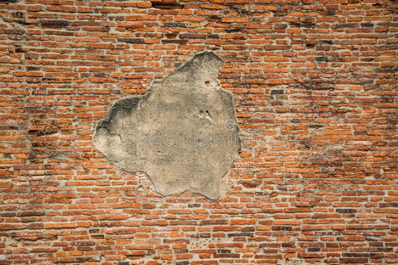 Cracked red brick wall stock photo. Image of weathered - 87053652