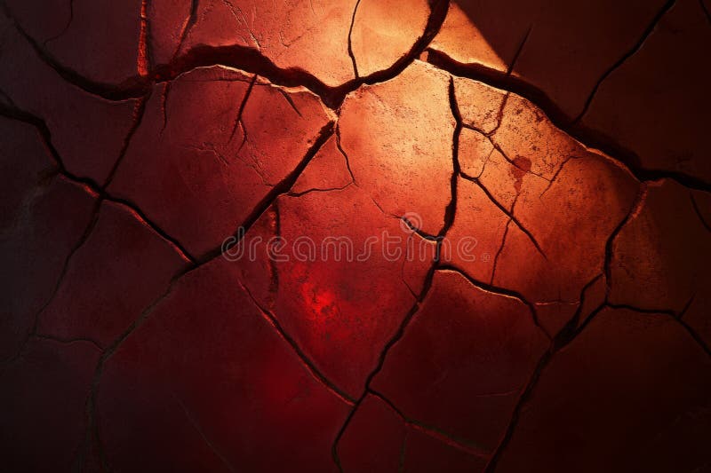 Cracked Red Marble Texture, with Deep Shadows and Glowing Veins for a ...