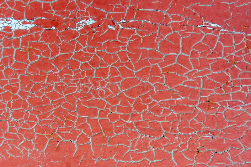 Cracked Red Paint on a Metal Surface Stock Photo - Image of bright ...