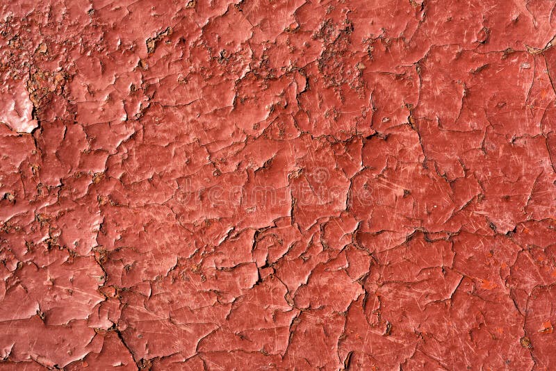 Cracked Red Paint with Rust. Seamless Old Texture Background Stock ...