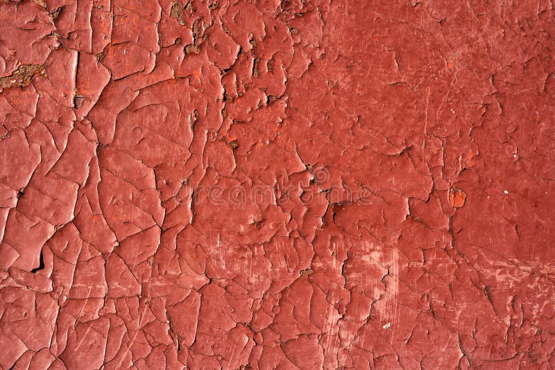 Cracked Red Paint with Rust. Seamless Old Texture Background Stock ...