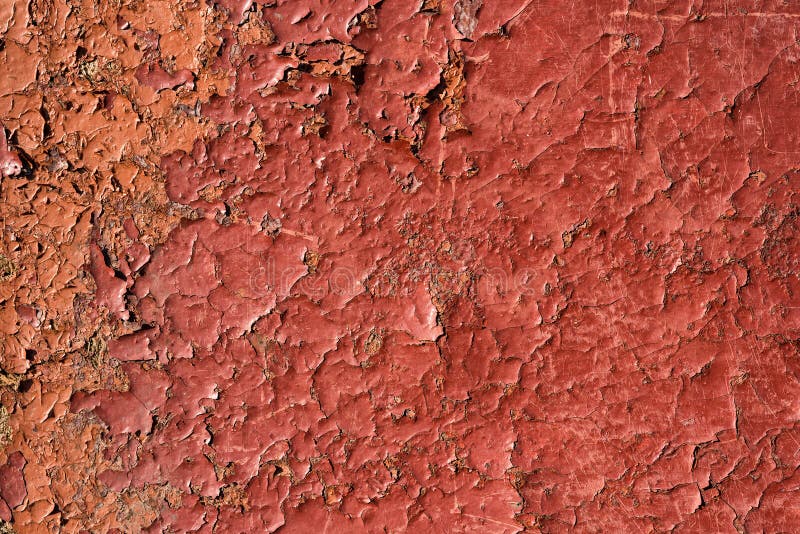 Cracked Red Paint with Rust. Seamless Old Texture Background Stock ...