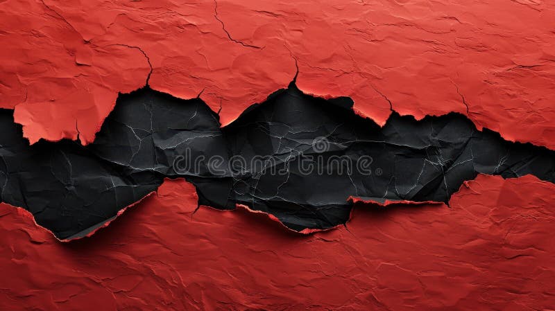 The Cracked Red Paper. AI Generated Stock Image - Image of abstract ...