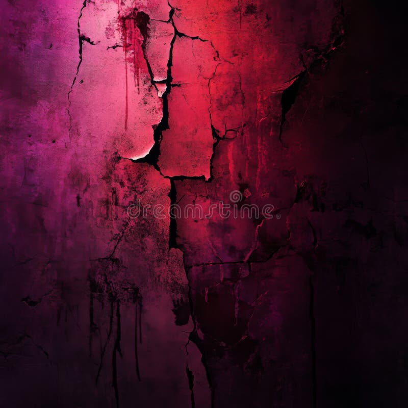 Cracked Red and Purple Wall with Dramatic Textures and Shadows Stock ...