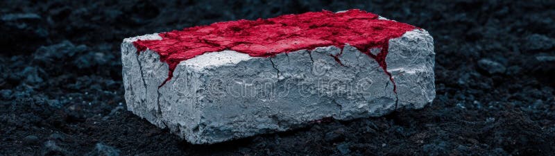 Cracked Red Rock on Dark Background Stock Illustration - Illustration ...