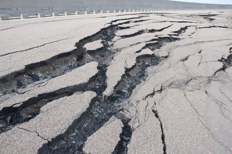 Cracked Road after the Disaster Stock Photo - Image of nature ...