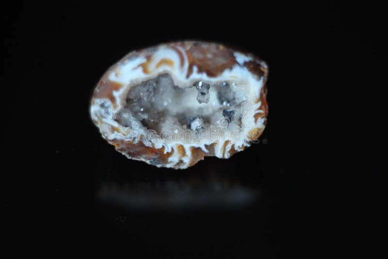 Cracked Rock with Crystal Inside Stock Photo - Image of illuminating ...