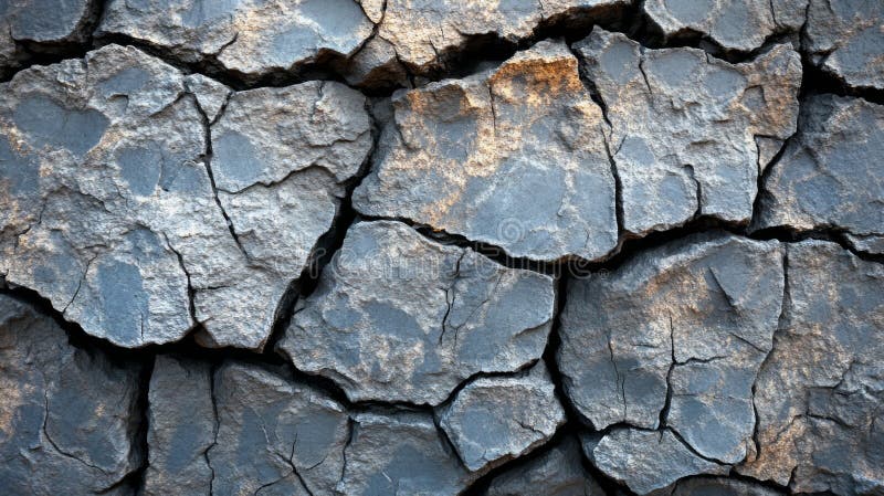 Cracked Rock Surface Showing Texture and Deep Fissures Stock ...