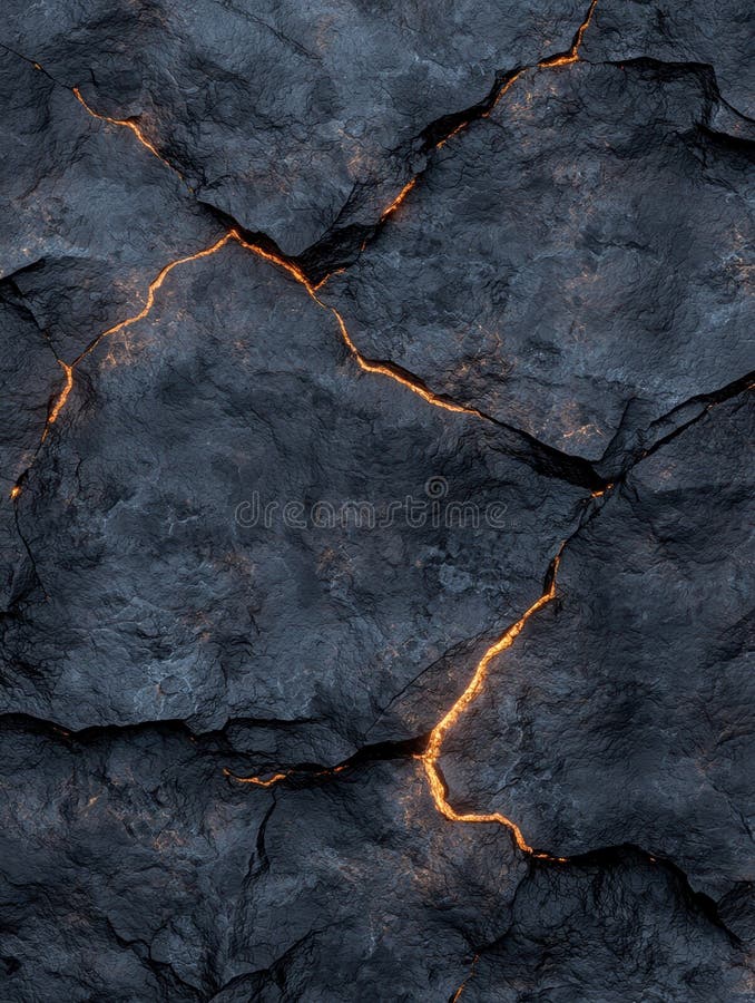 Cracked Rock Texture with Glowing Lava Effect Stock Illustration - Illustration of lava, dark ...