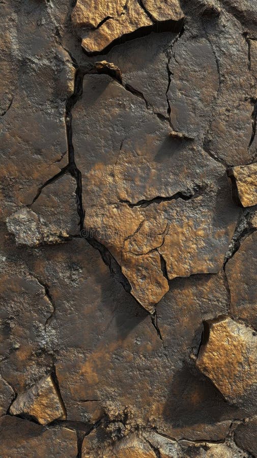 Cracked Rock Texture, a Seamless Pattern of Rustic Stone Stock ...