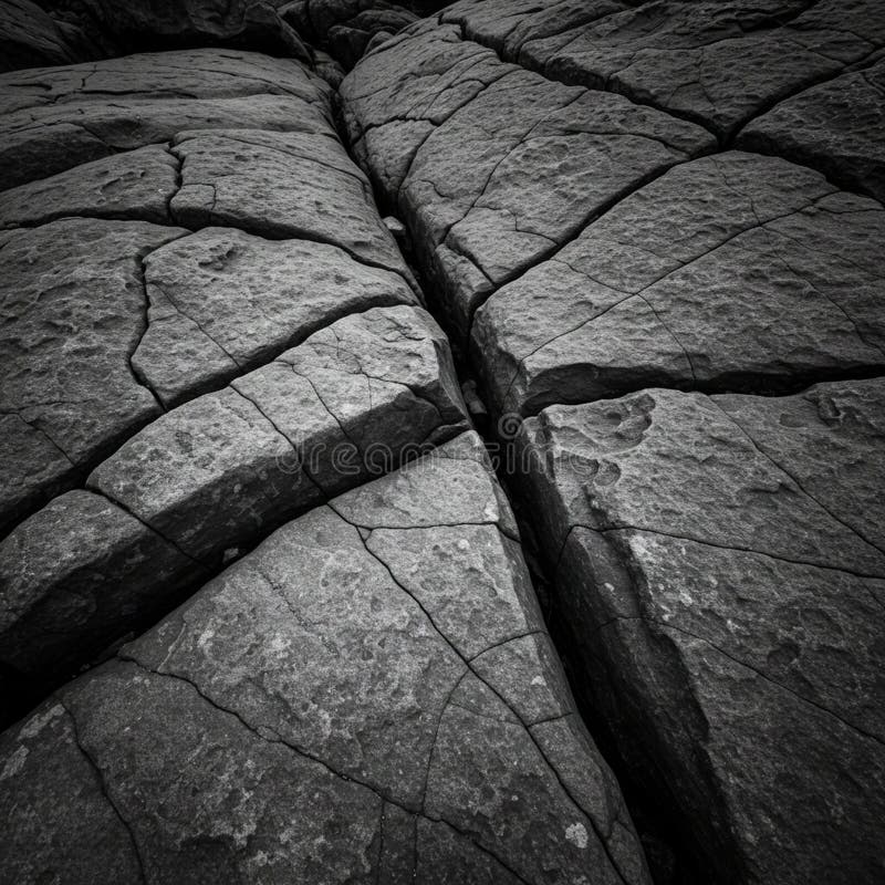 Cracked Rocky Surface with Angular Patterns. the Gray Rock, Featuring ...