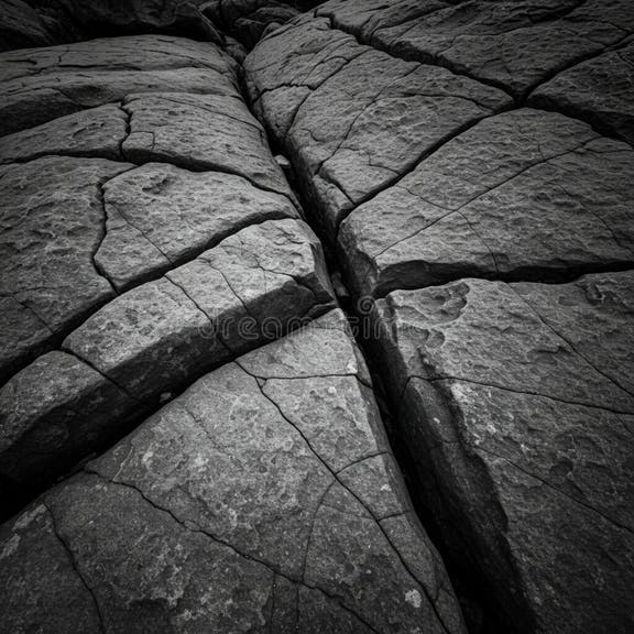 Cracked Rocky Surface with Angular Patterns. the Gray Rock, Featuring ...