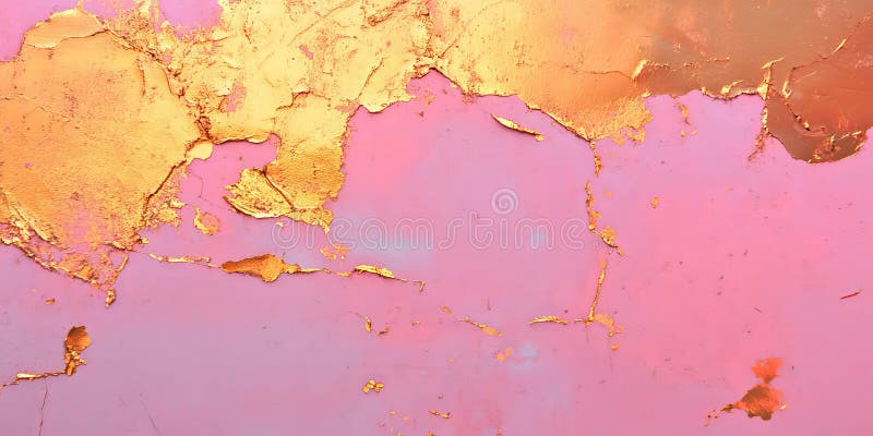 Cracked Rose Gold Leaf Wall Texture with Grunge Details in Light Shade ...