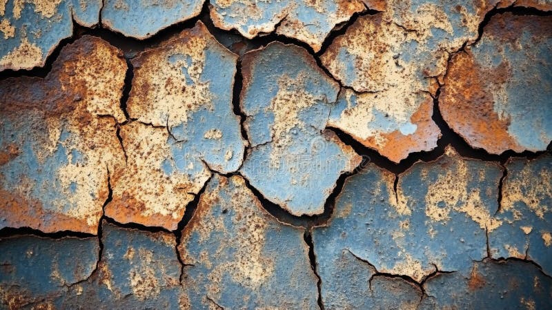 Cracked and Rusted Metal Surface Stock Illustration - Illustration of ...