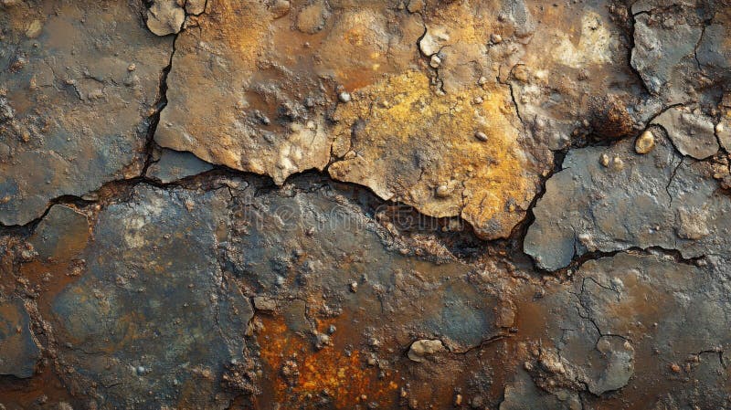 Cracked and Rusted Metallic Surface Texture Stock Illustration ...