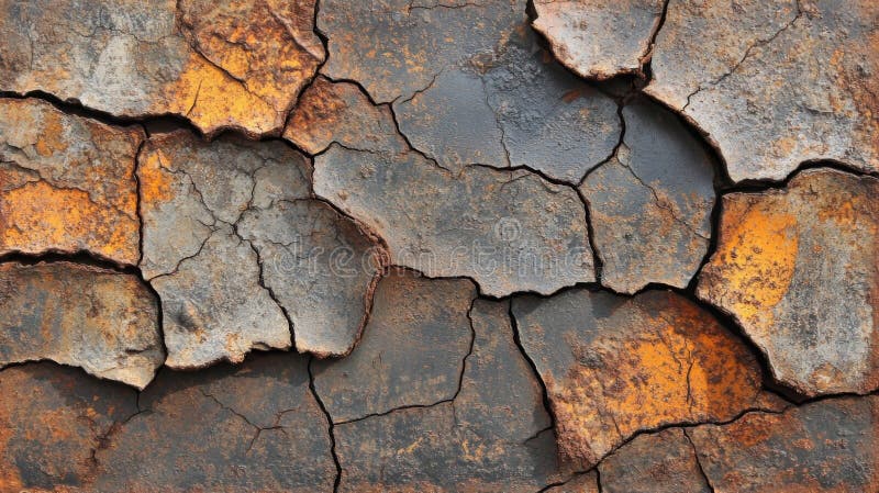 Cracked and Rusty Metal Surface Stock Illustration - Illustration of ...