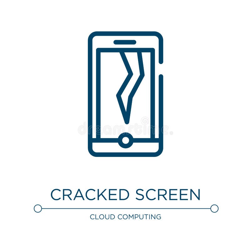 Cracked Screen Icon. Linear Vector Illustration from Material Devices ...