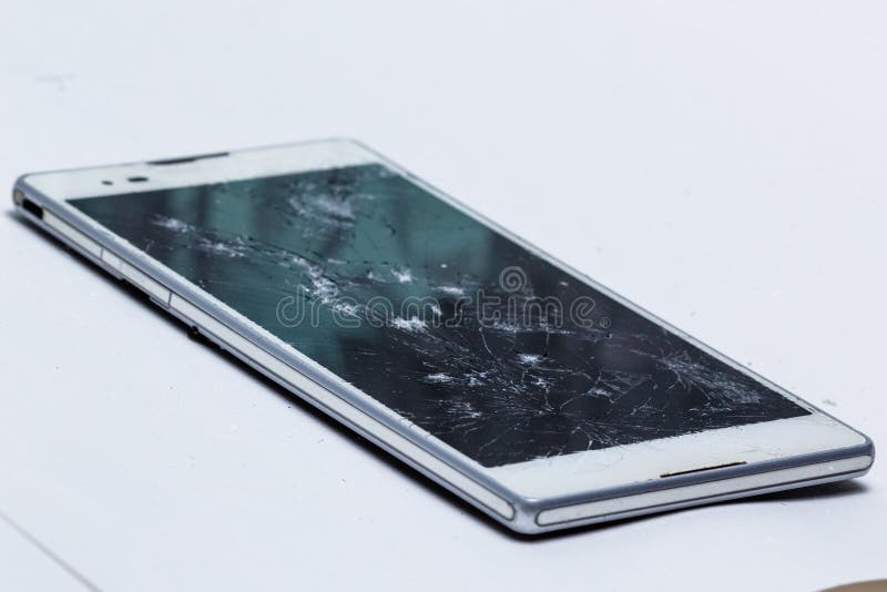 Broken Phone with Cracked Screen Stock Photo - Image of cellphone, dial ...